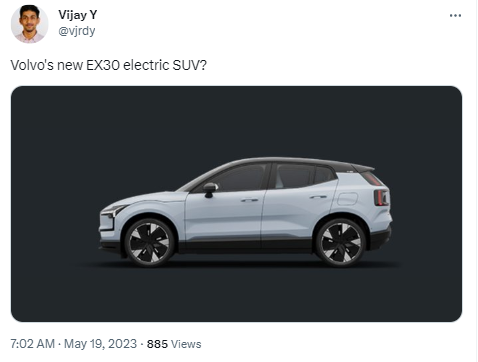 An image of the upcoming Volvo EX30 EV has surfaced ahead of its global ...