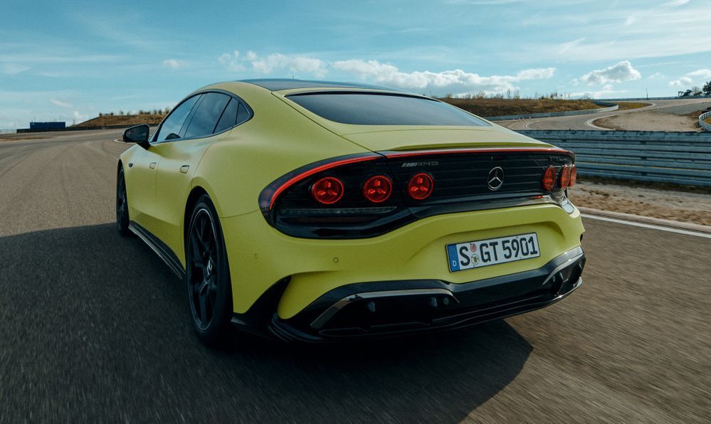 Mercedes-AMG GT 4-Door goes full EV with 1169PS, 3-motors, fake V8 ...