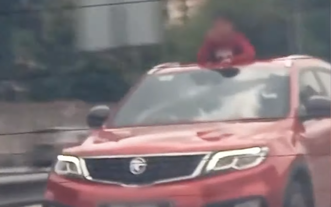 Police hunting down owner of red Proton X70 for allowing kid to go on a ...