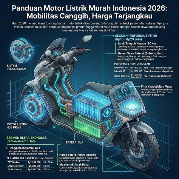 Deretan Motor Listrik Murah Terbaru 2026 Ini Bikin Kaget, Spek Dewa ...